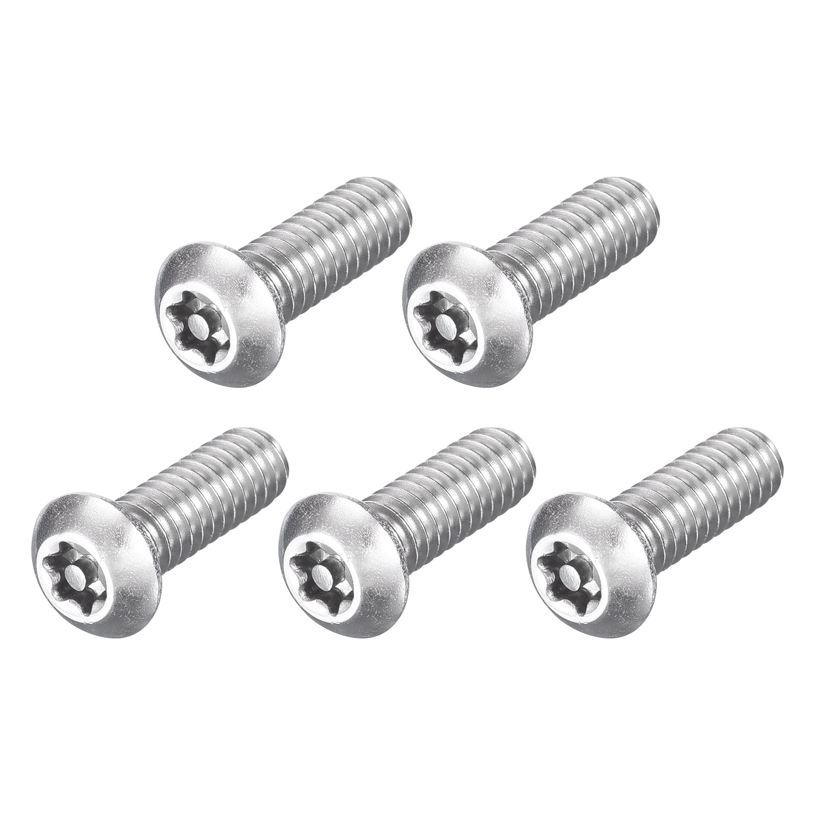 5Pack 1/4-20 x 3/4" Torx Security Machine Screws Bolt, Silver Tone ...