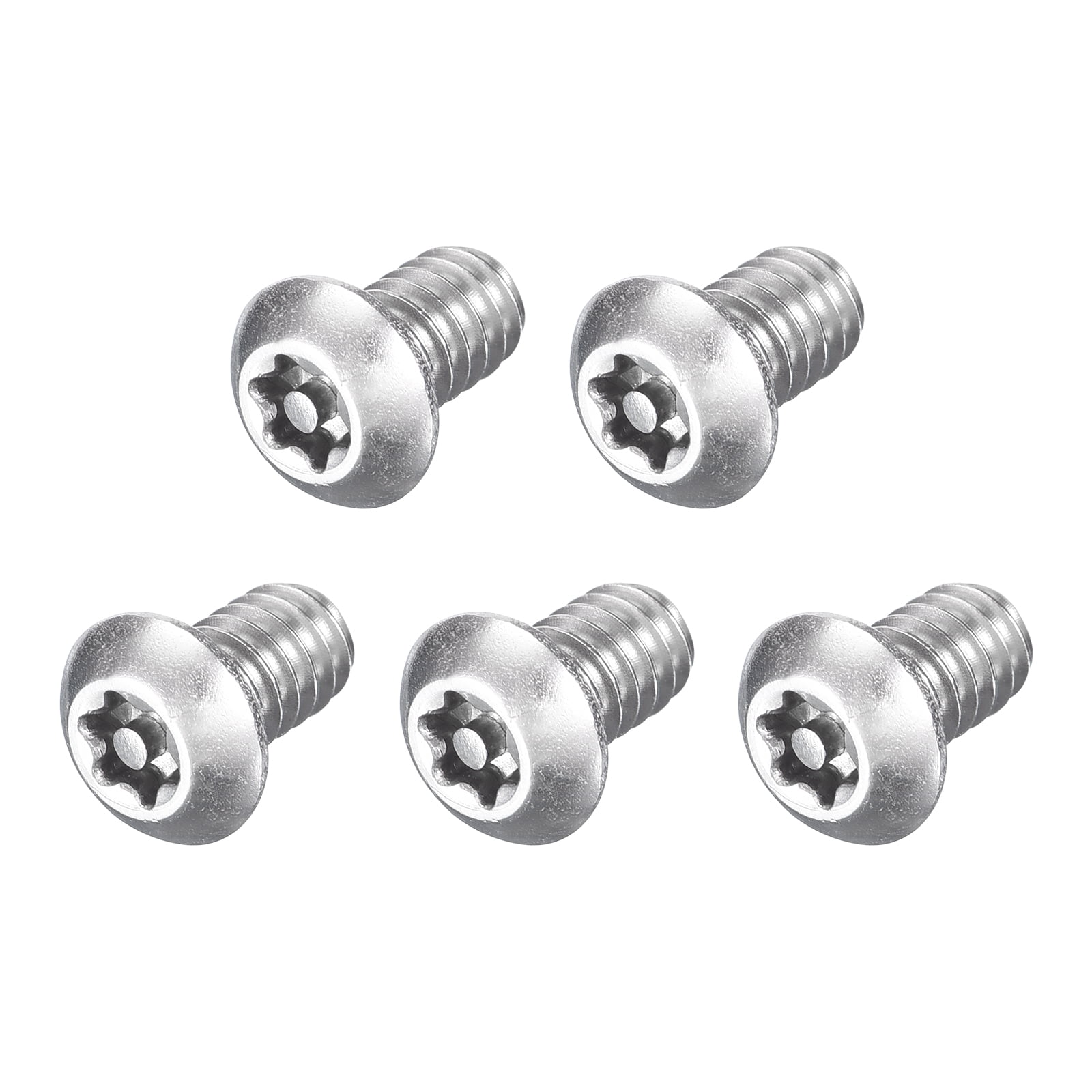 5Pack 1/4-20 x 3/8" Torx Security Machine Screws Bolt, Silver Tone ...