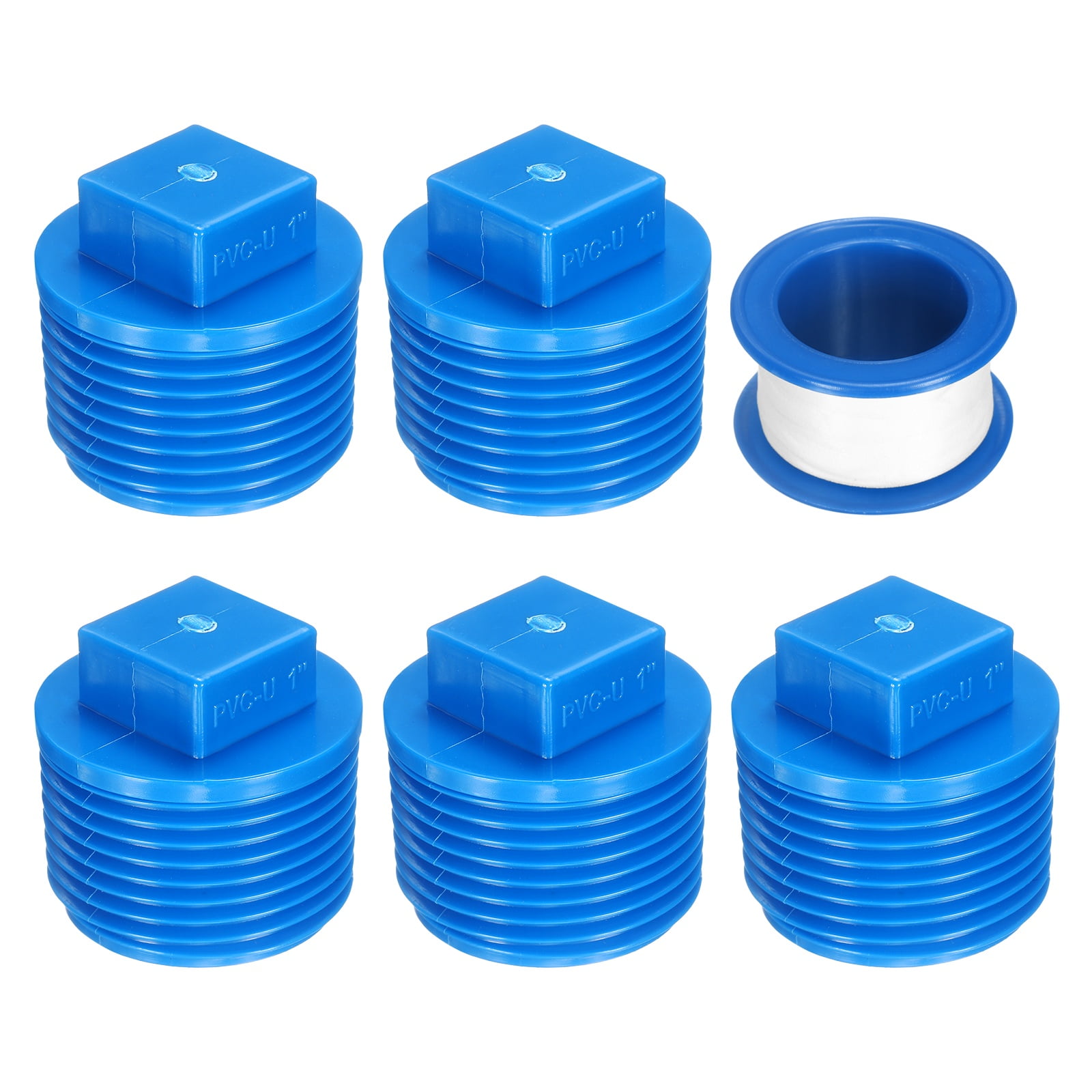 5Pack 1 Inch PT Male Thread PVC Pipe Fitting Plug, Cleanout Plugs ...