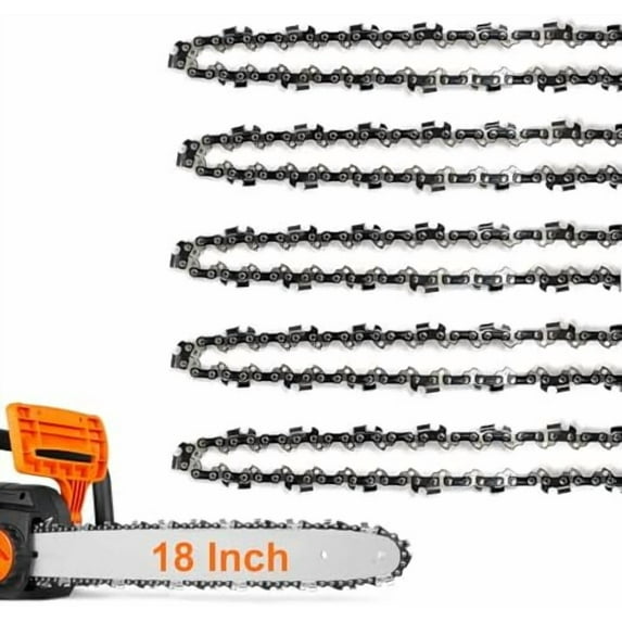 5Pack 18 Inch Chainsaw Chain 62 Drive Links 3/8" LP Pitch .050" Gauge Fits Poulan Pro 18 Inch ...
