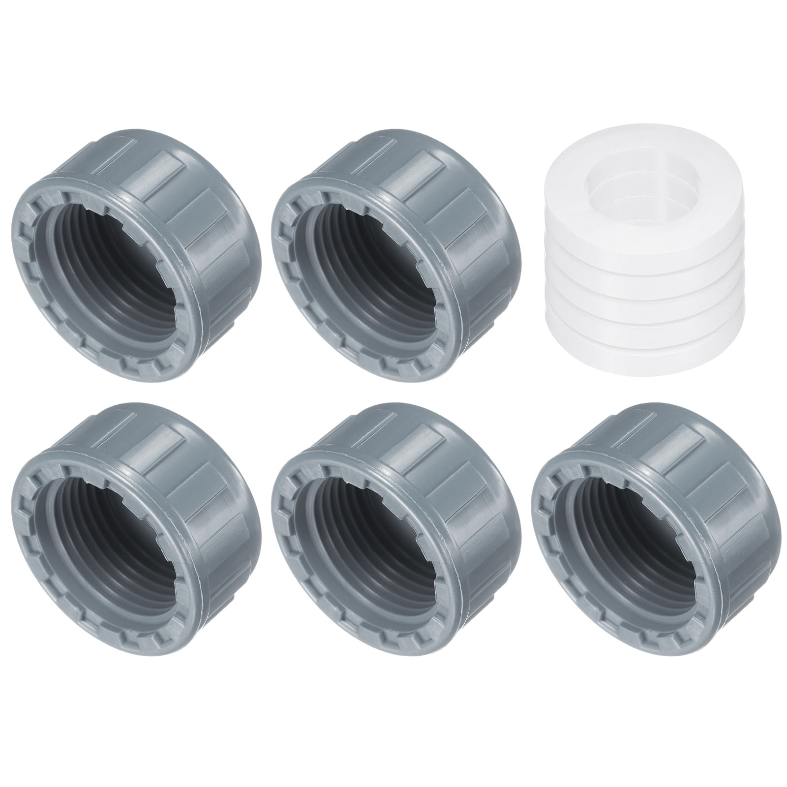 5Pack 3/4 Inch PT Female Thread PVC Pipe Fitting Cap, Cleanout Water ...
