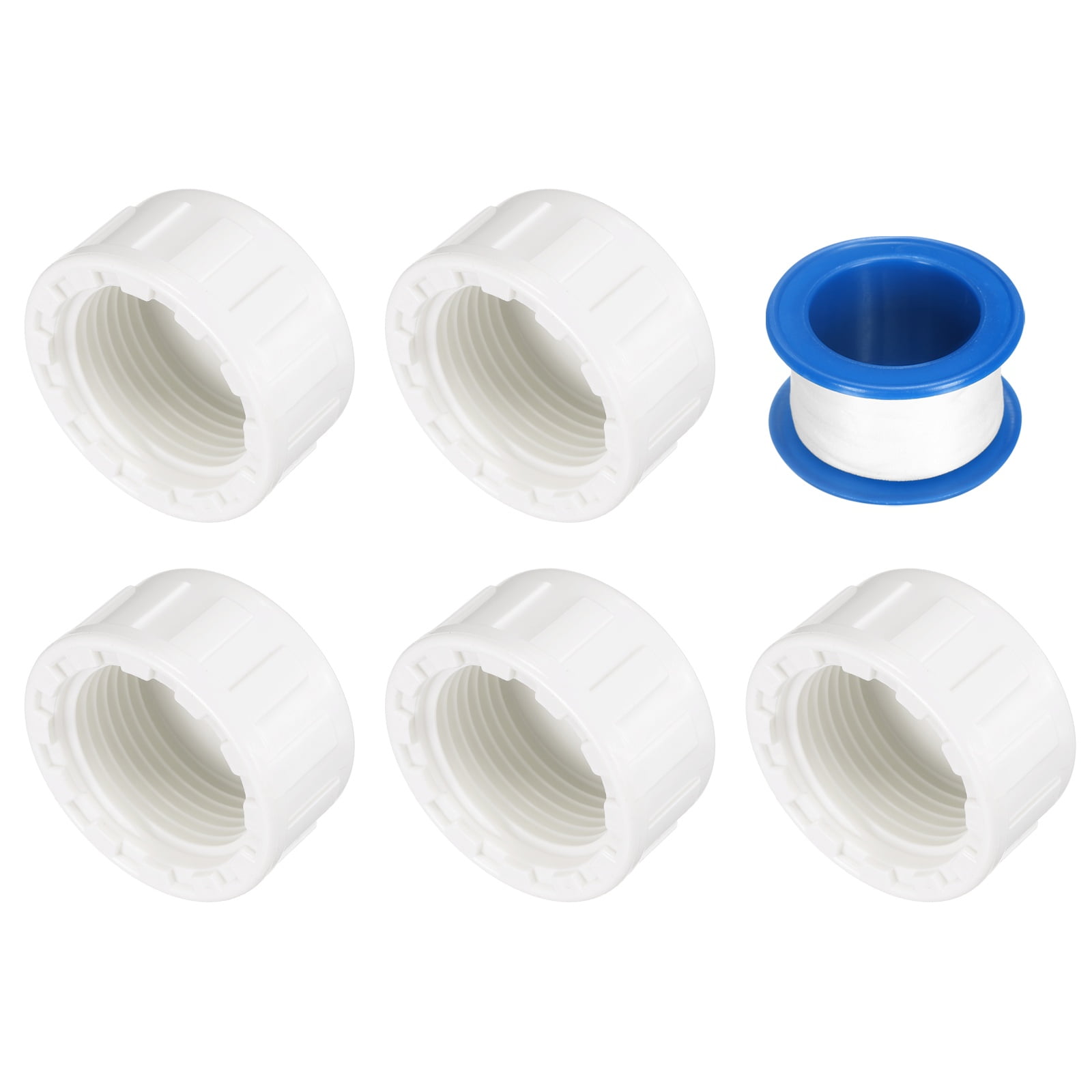 5Pack 3/4 Inch PT Female Thread PVC Pipe Fitting Cap, Cleanout Water ...