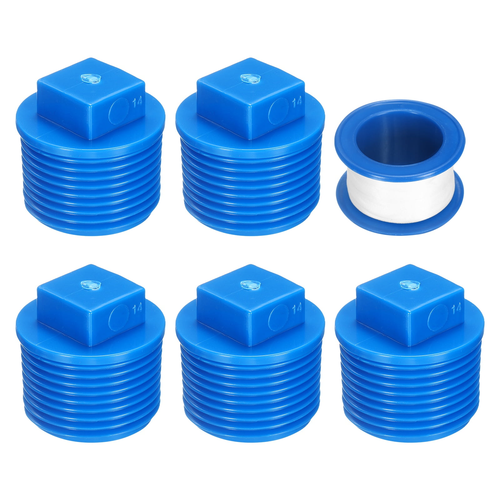 5Pack 3/4 Inch PT Male Thread PVC Pipe Fitting Plug, Cleanout Plugs ...
