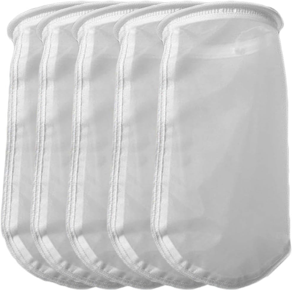 5Pack 300 Micron 7Inch Nylon Mesh Water Filter Bags NMO Filter Sock- by ...