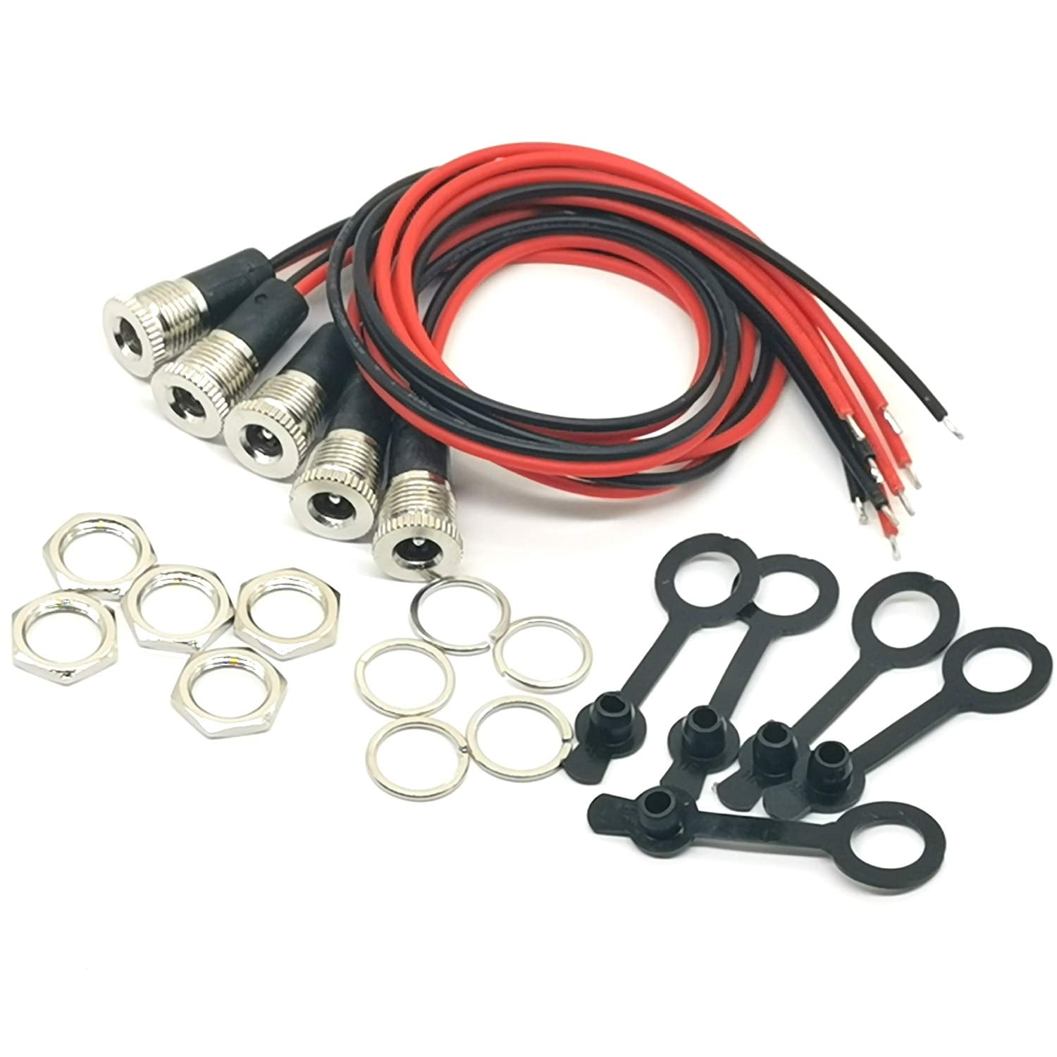 5Pack 5.5 x 2.5 MM 10A DC-099 Power Jack Cord Socket Threaded Female ...