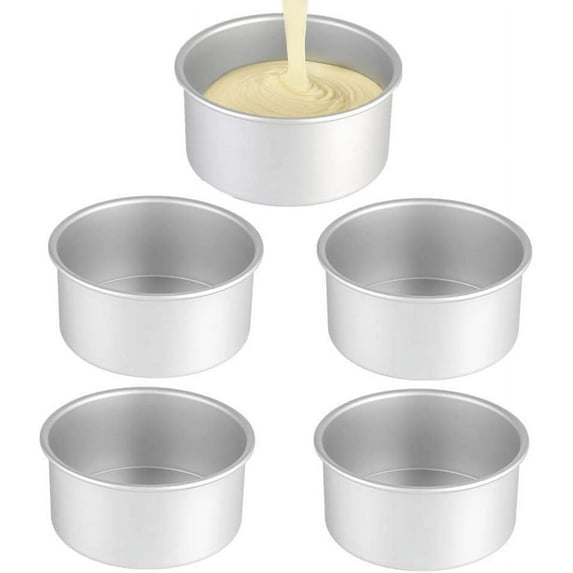 5Pack 5 Inch X 2 Inch Cake Pan, mini cake pan, round aluminum cake pan ...