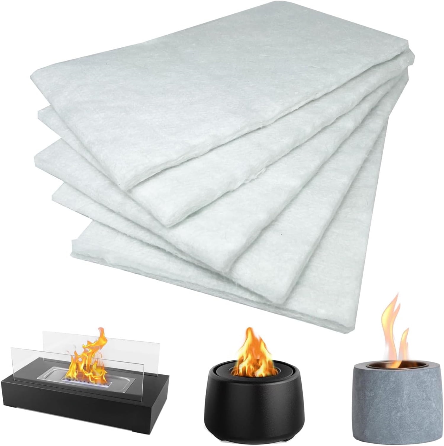 5Pack Carbon Felt Wick,11.8x7.87In Tabletop Fire Pit Ceramic Wool Wick ...