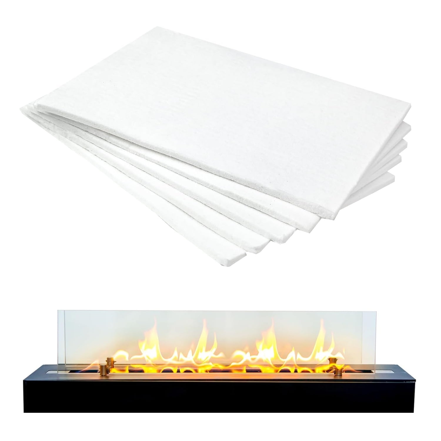 5Pack Carbon Felt Wick Bioethanol Fuel,11.8x7.87In Tabletop Fire Pit ...
