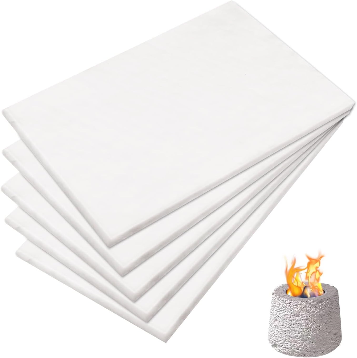 5Pack Ceramic Wool Wick,11.8x7.87In Tabletop Firepit Sponge Cotton Core ...