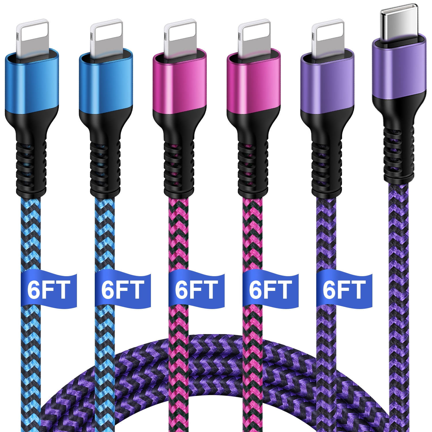 5Pack Fast Charger Cable Cord Compatible for iPhone,GAEF Fast Charging ...