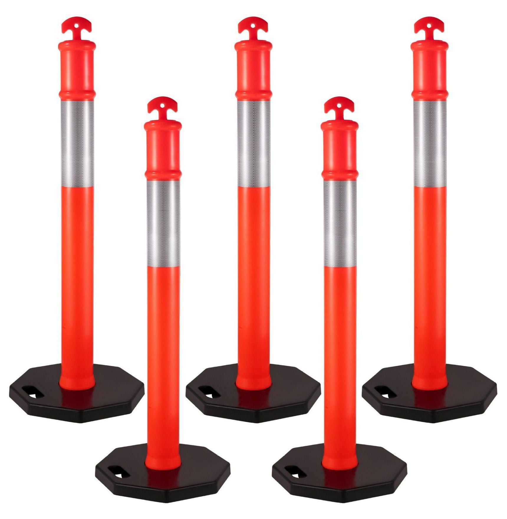 5Pack Delineator Posts 44 Inch Height, Orange PE Delineator Post Kit 10 ...