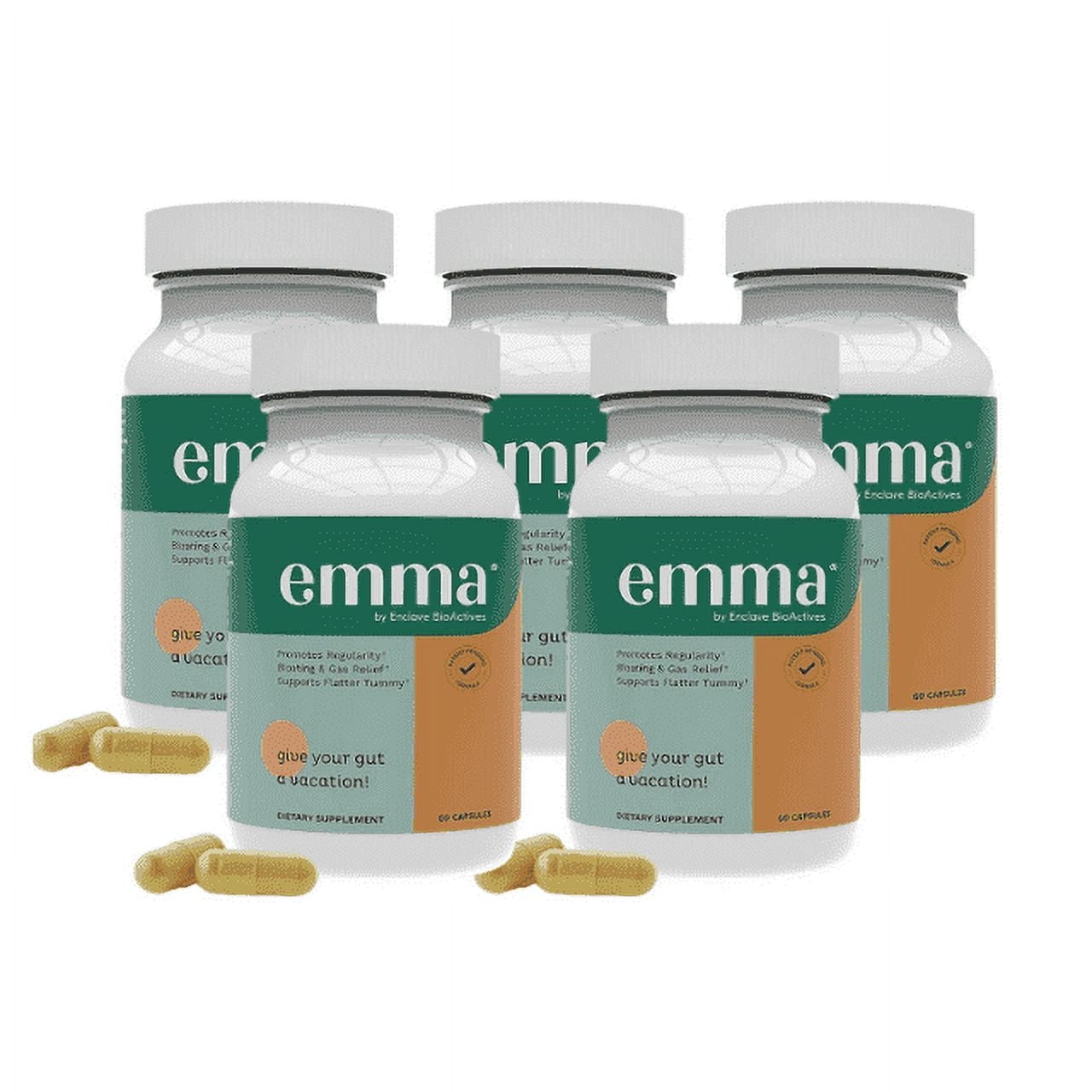 5Pack EMMA Daily Gut Support - 60 Capsules - Helps Maintain Digestive ...