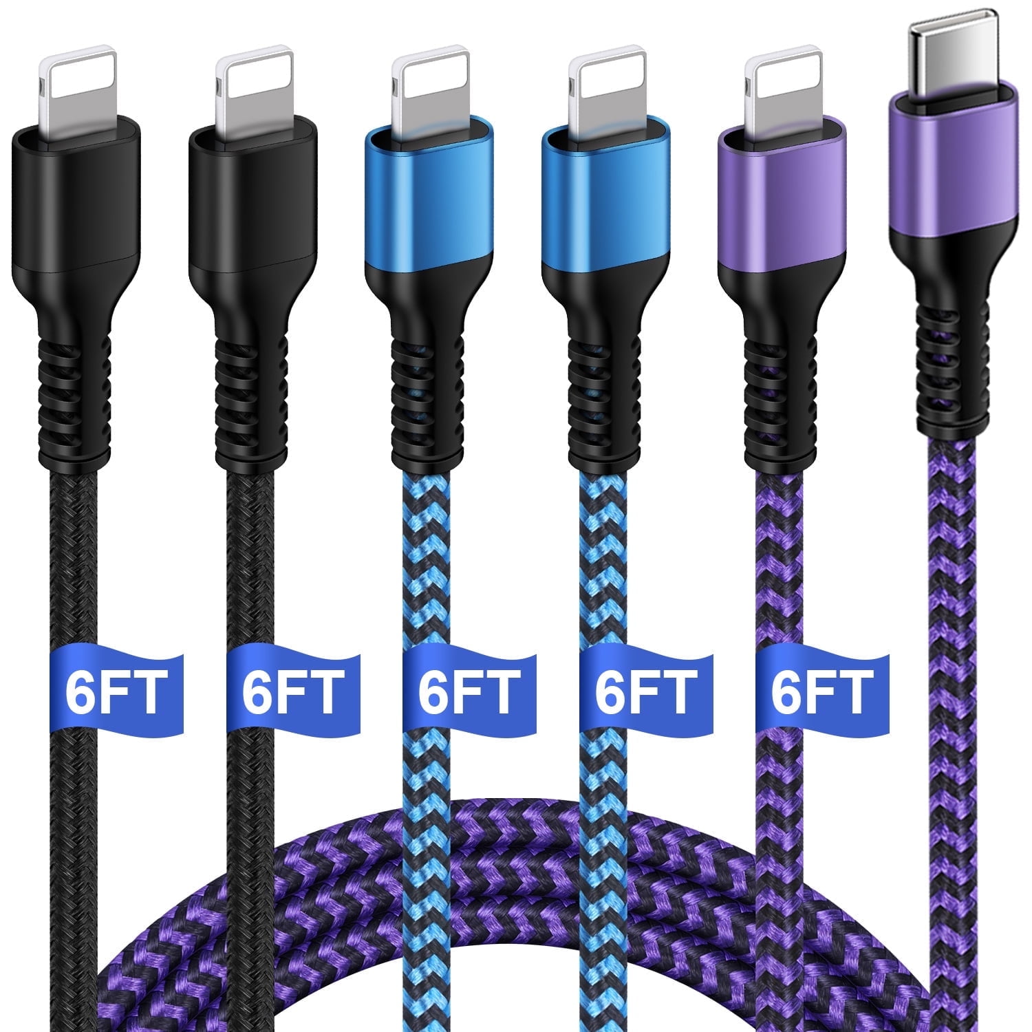 5Pack Fast Charger Cable Cord Compatible for iPhone,GAEF Fast Charging ...