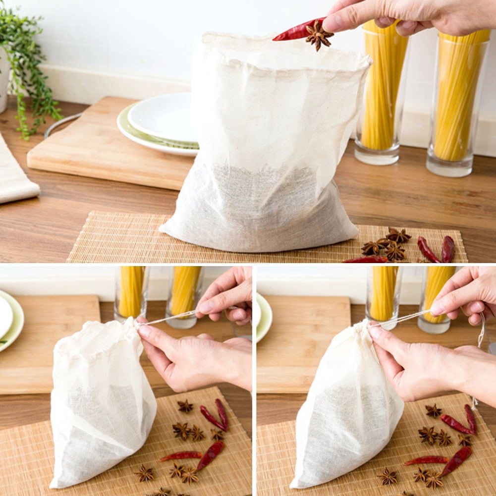 5Pack Fine Mesh Nut Milk Bag Reusable Cheesecloth Bags Straining Almond ...