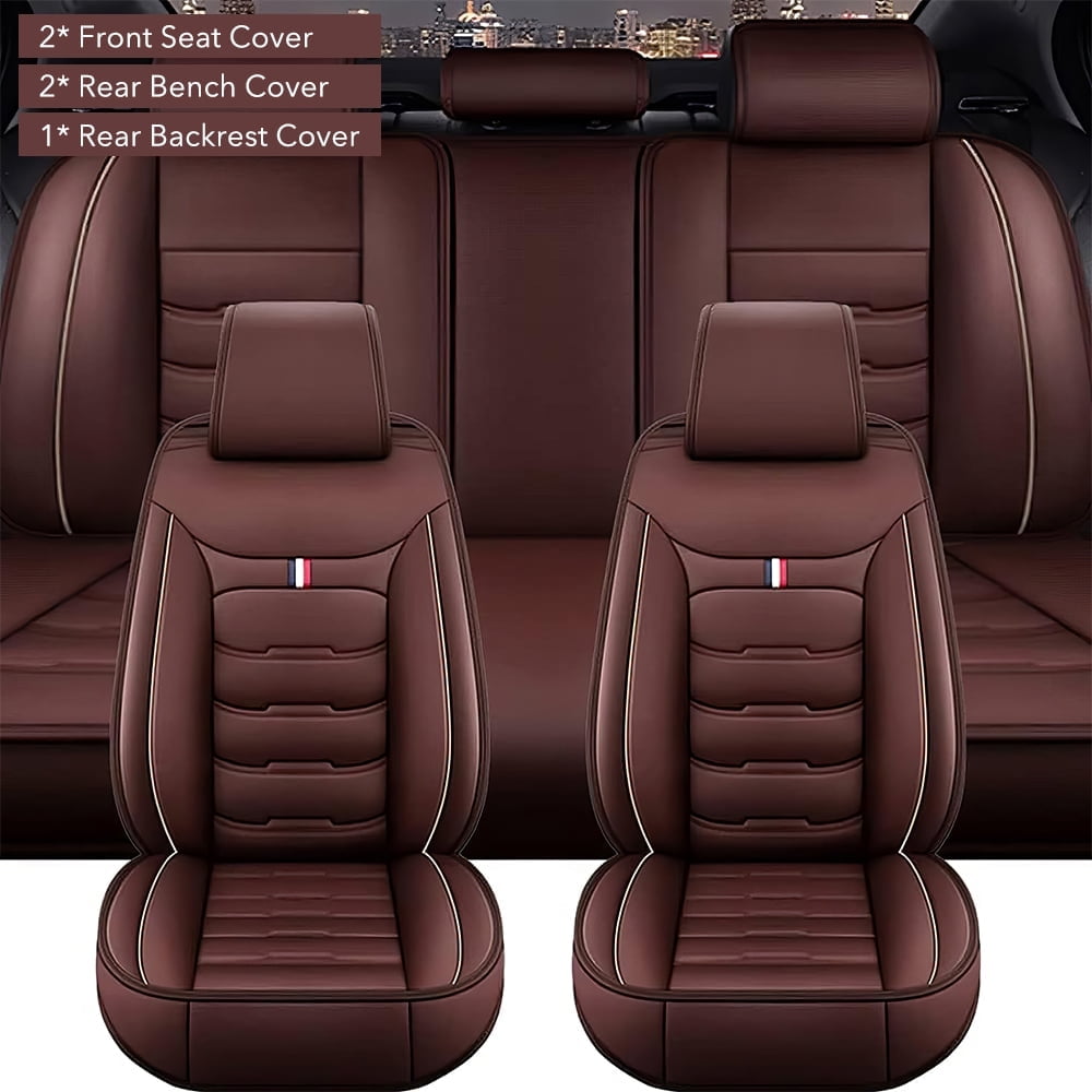 5Pack Full Set Car Seat Covers, PU Leather Full Surrounded Protector ...