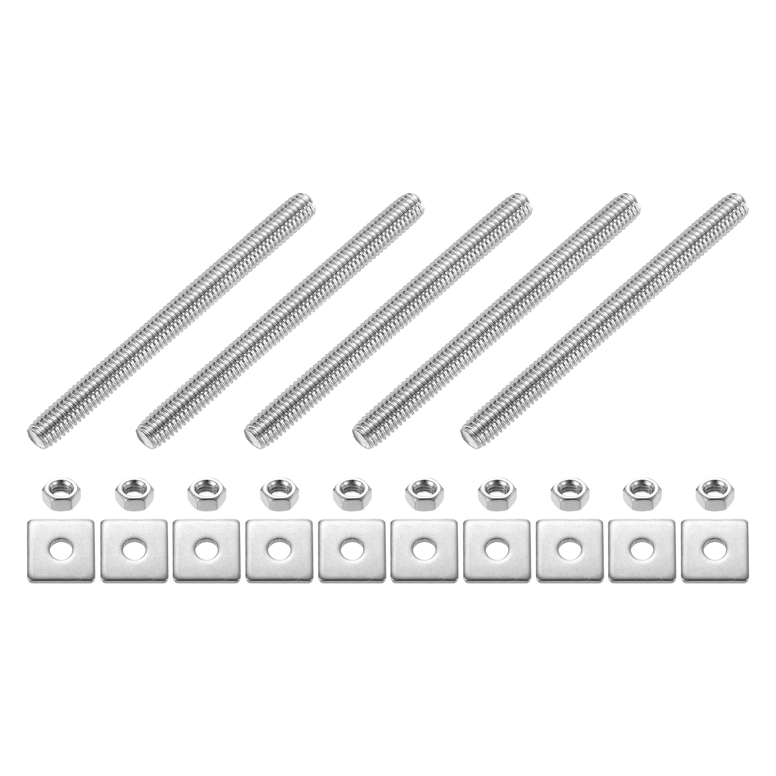5Pack Fully Threaded Rod, M6 x 70mm 304 Stainless Steel with Nuts ...