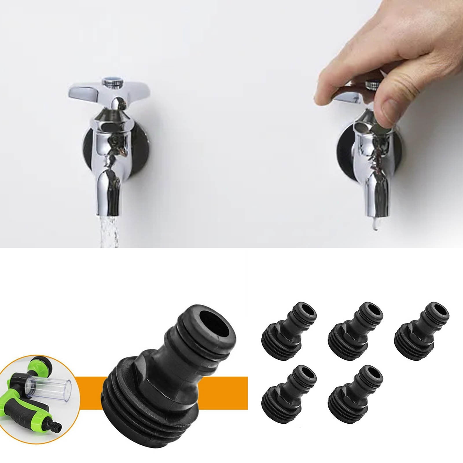 5Pack Garden Hose Fittings Male Hose Quick Connector Adapters Male ...