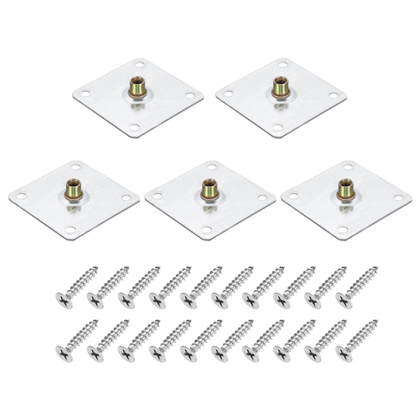 5Pack M8 Brad Hole t Nut, 70mm/2.8inch Square Base Weld Nuts Flange ...