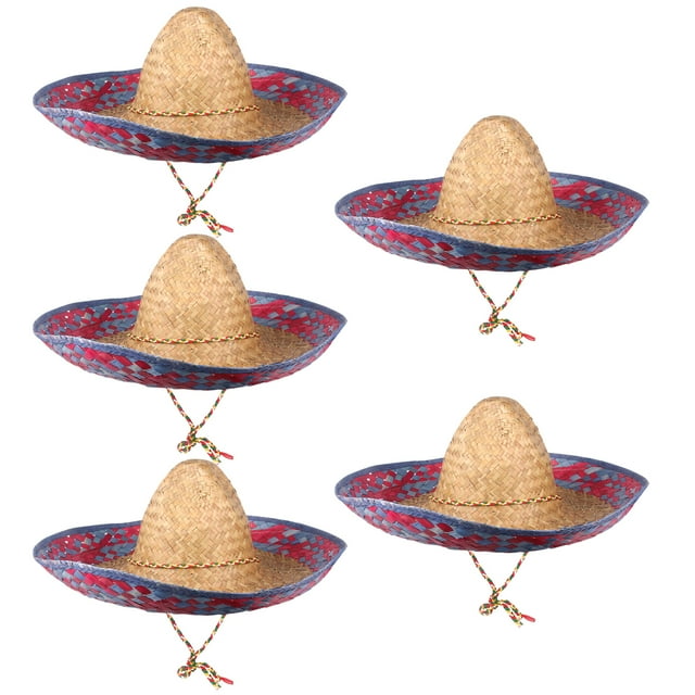 5Pack Mexican Sombrero Straw Hat Adults for Fiesta Cinco De Mayo ...
