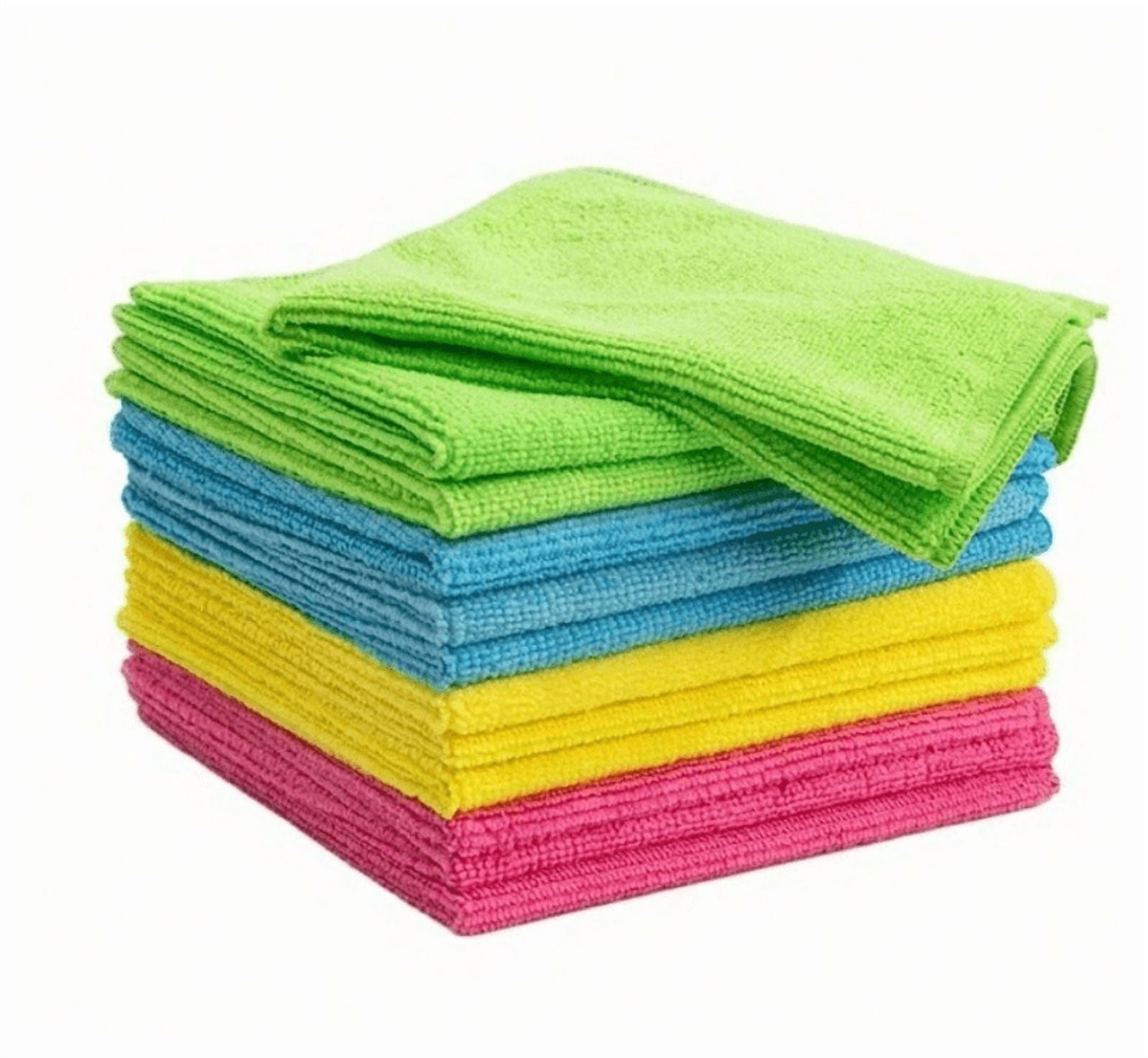 5Pack Microfiber Cleaning Cloths - Woven, No-Streak, Highly Absorbent ...