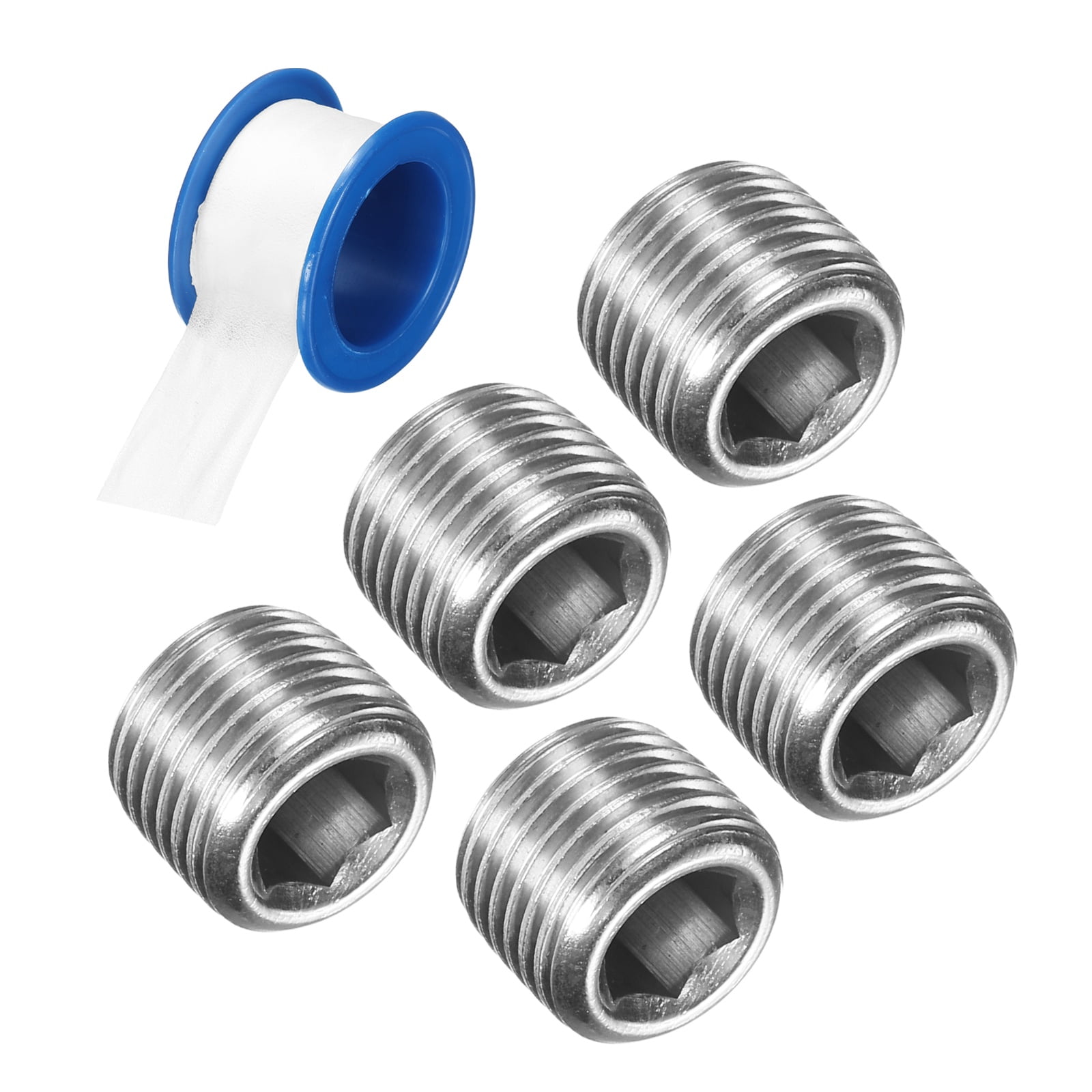 5Pack NPT 1/8 304 Stainless Steel Pipe Plug Fitting, Male Thread ...