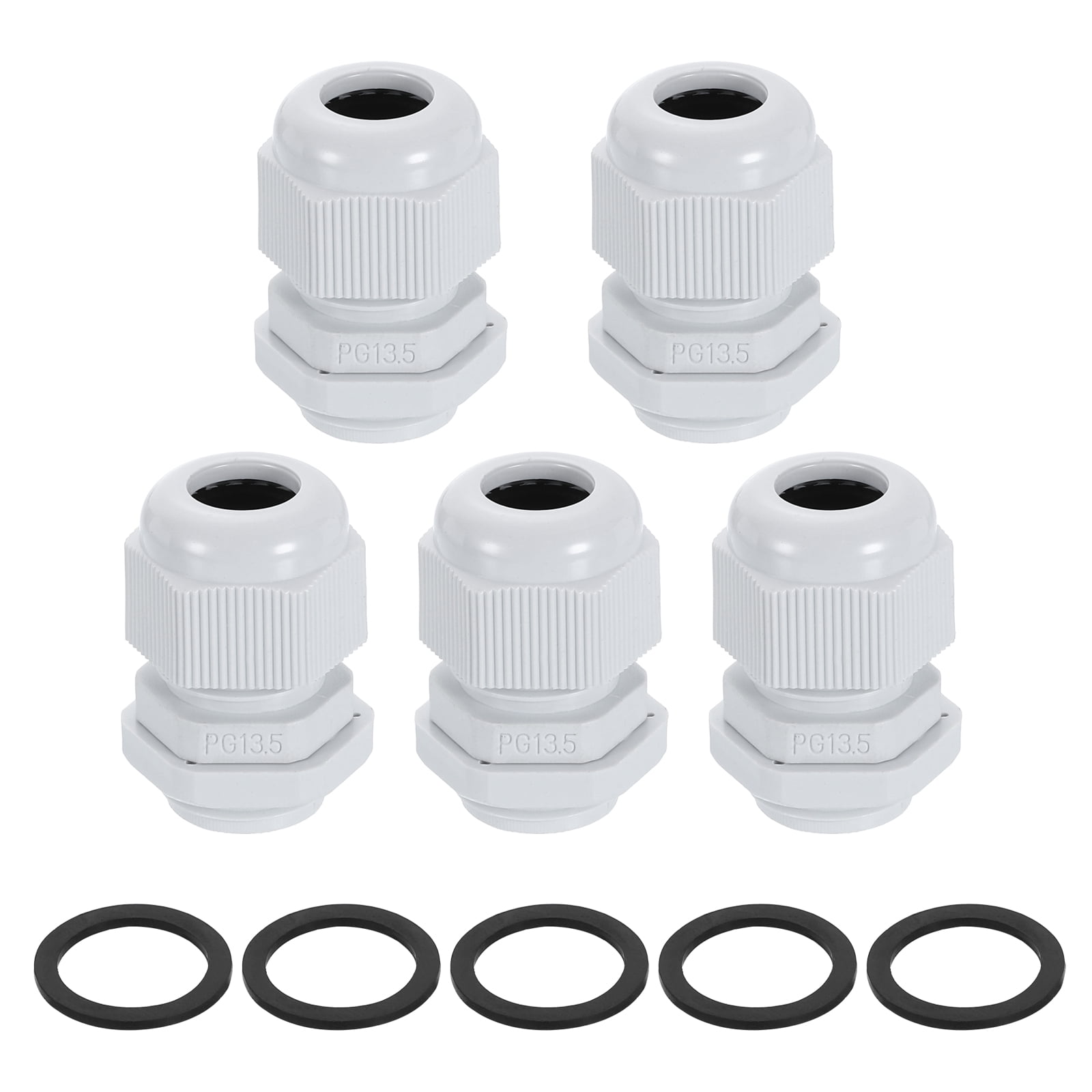 5Pack PG13.5 Nylon Cable Glands, Waterproof Wire Grommet with Washers ...