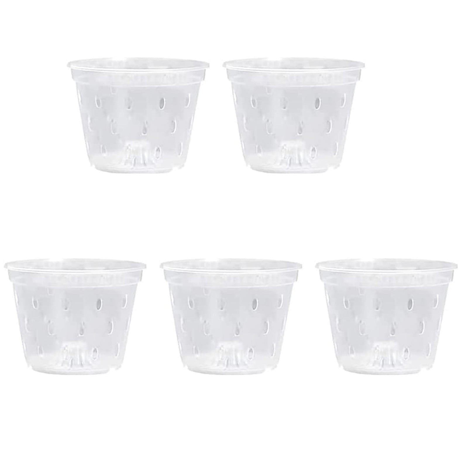 5Pack Pots 5inch Plastic Clear Orchid Pots with Holes Plastic Flower ...