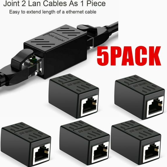5Pack RJ45 Inline Coupler Cat7 Cat6 Ethernet LAN Network Cable ...