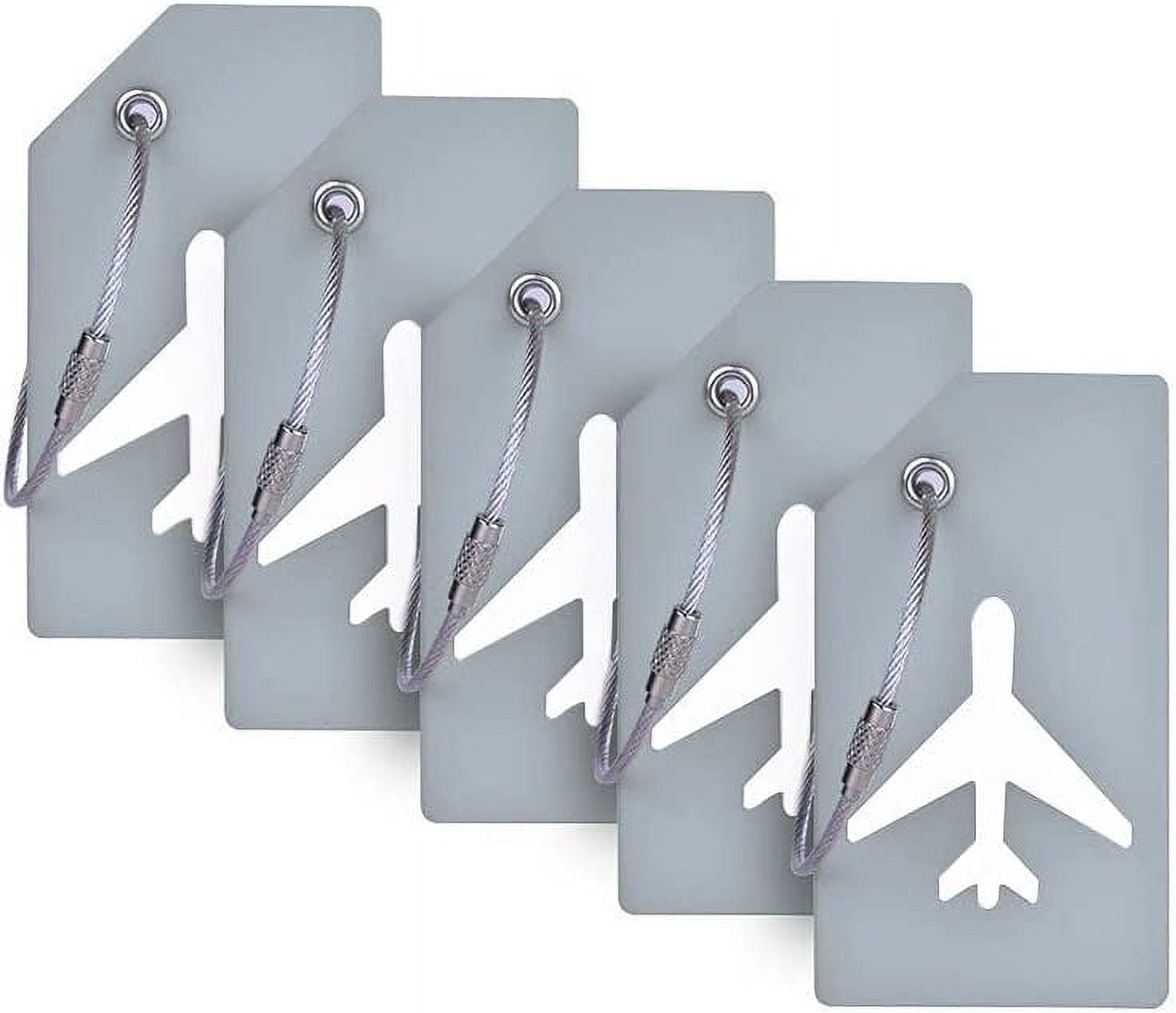 5Pack Silicone Luggage Tag with Name ID Card Perfect to Quickly Spot ...