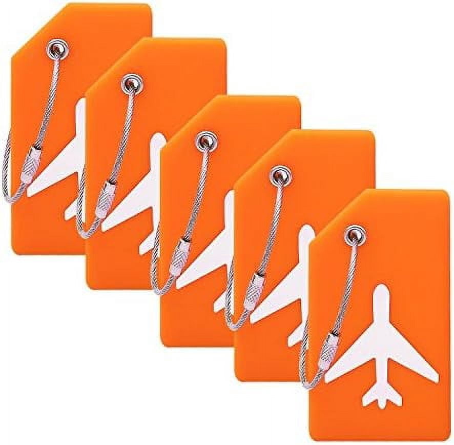5Pack Silicone Luggage Tag with Name ID Card Perfect to Quickly Spot ...