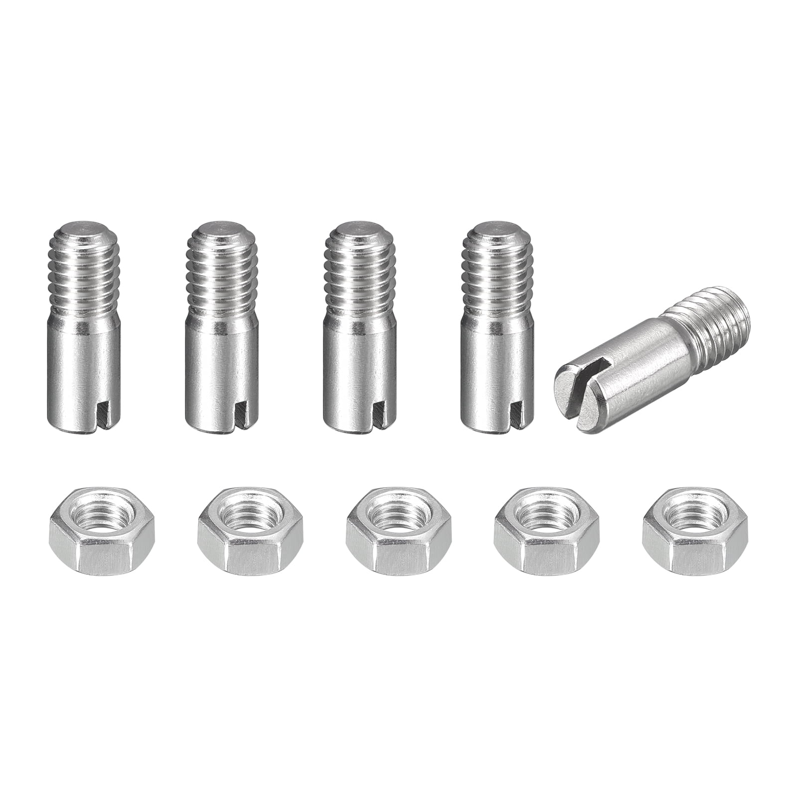 5Pack Slotted Cylindrical Pin, M5 x 12mm 304 Stainless Steel Dowel with ...