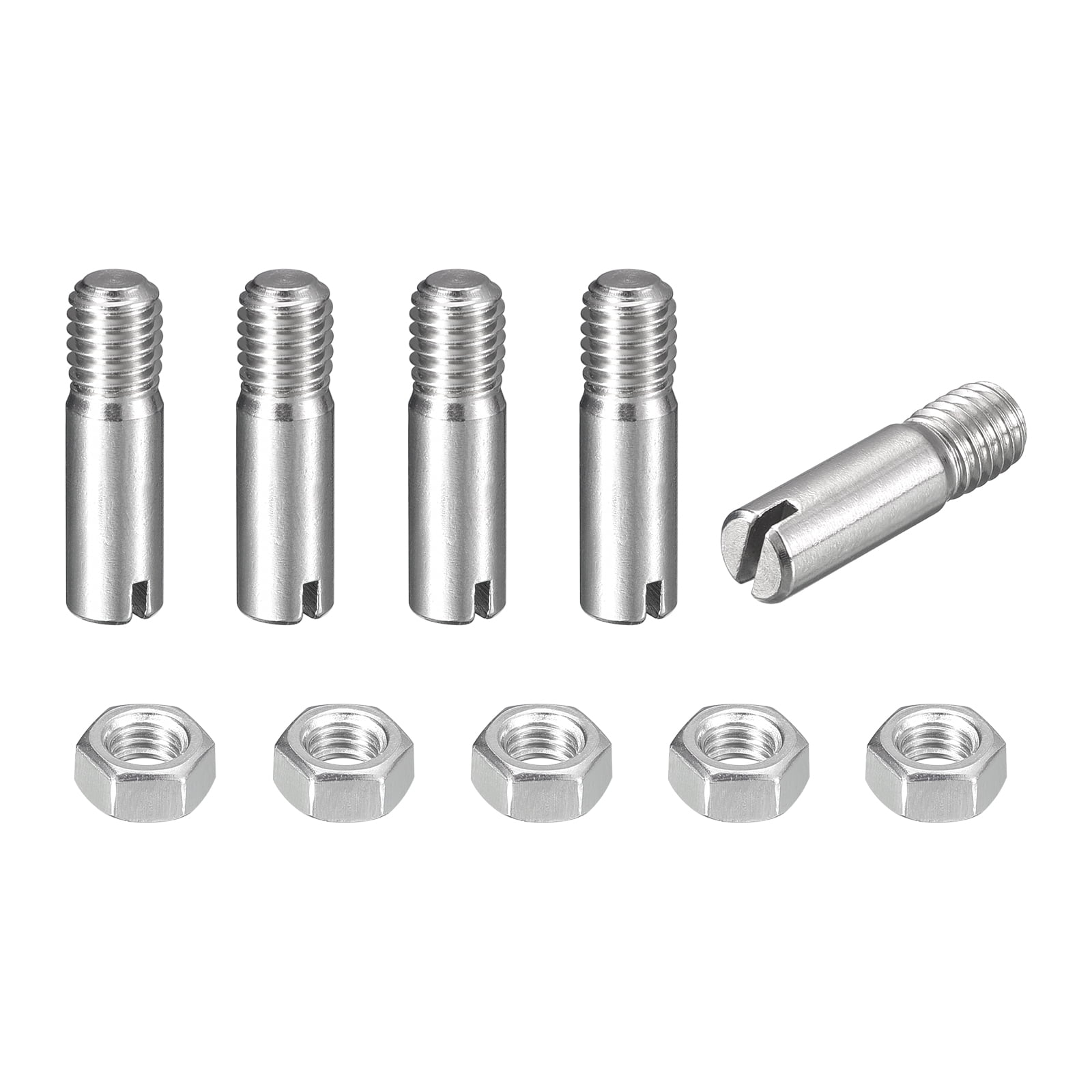 5Pack Slotted Cylindrical Pin, M5 x 18mm 304 Stainless Steel Dowel with ...