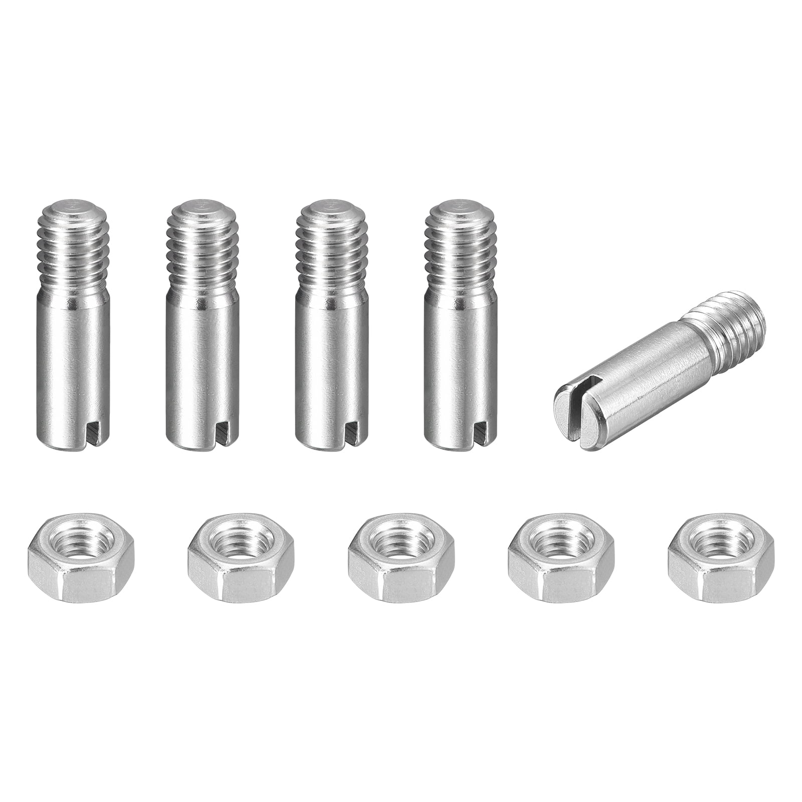 5Pack Slotted Cylindrical Pin, M6 x 20mm 304 Stainless Steel Dowel with ...
