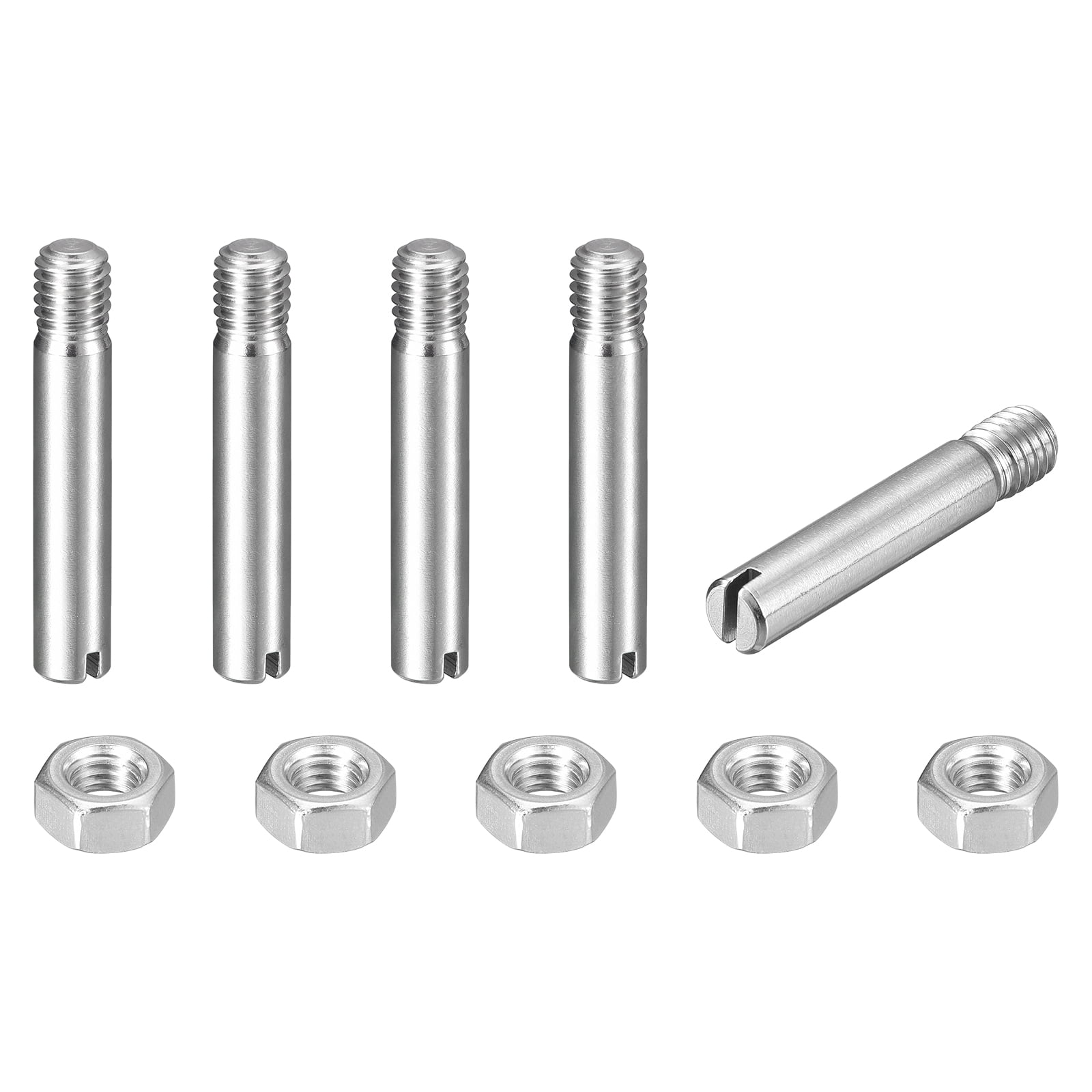 5Pack Slotted Cylindrical Pin, M6 x 35mm 304 Stainless Steel Dowel with ...