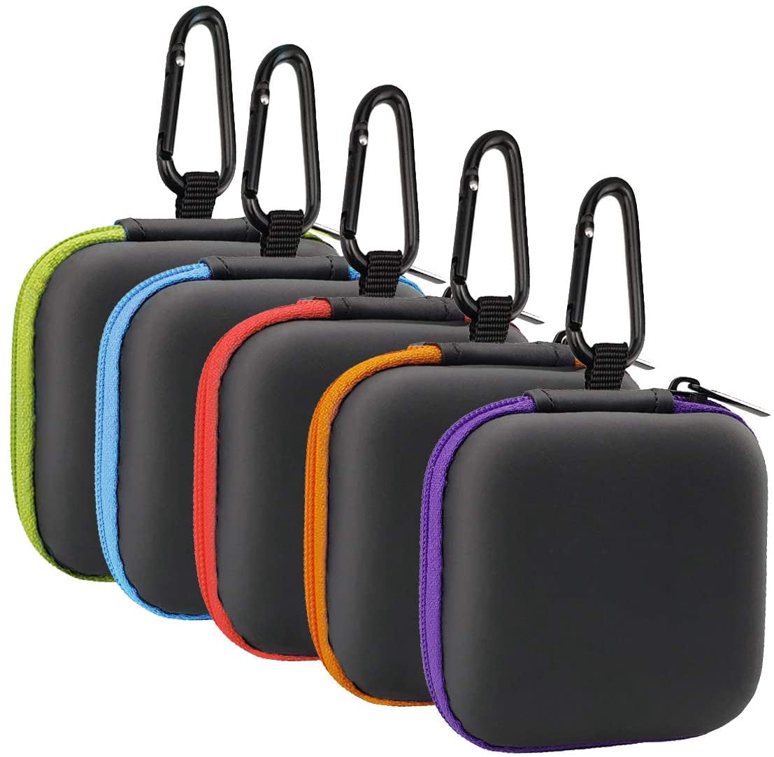 5Pack EVA Earbud Case, Portable Storage Bag with Carabiner for Phone ...