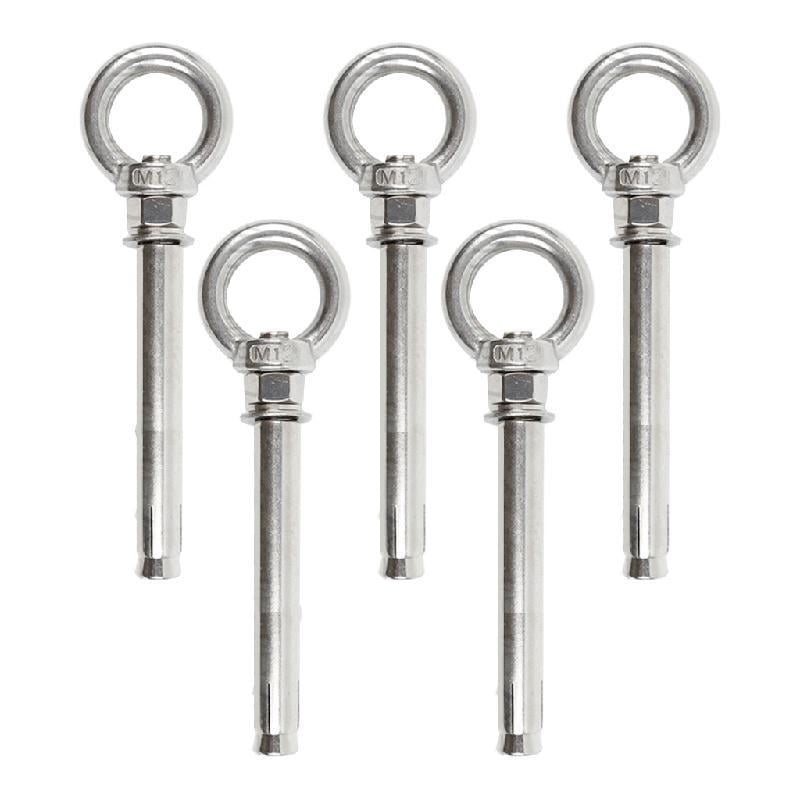 5Pack Stainless Steel Expansion Screw Eye Ring Anchors Rust Resistance ...