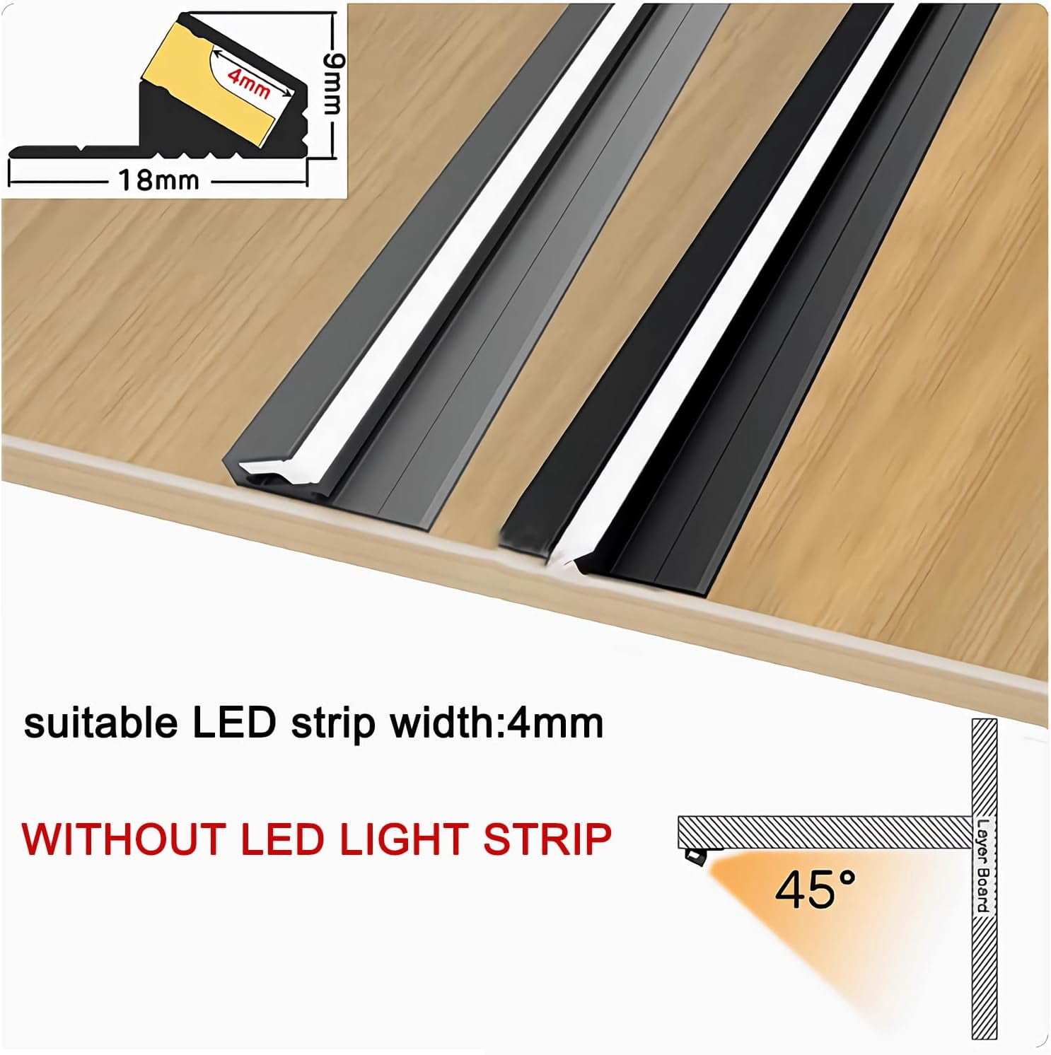 5Pack Surface Mounted LED Linear Aluminum , 45 Degree Led Bars ...