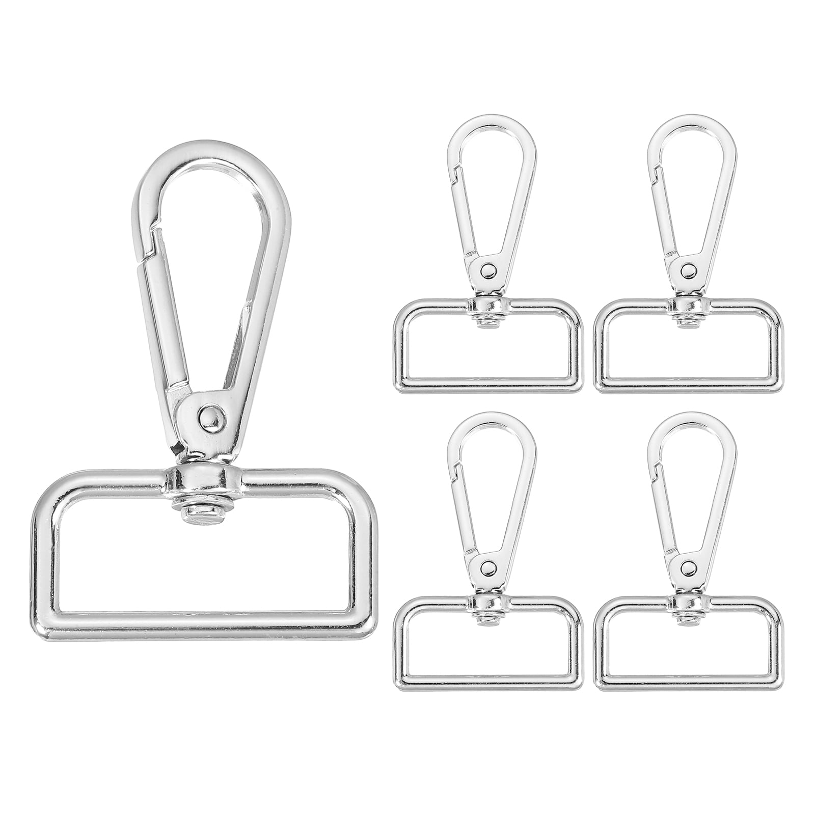 5Pack Swivel Clasp Hooks, 1.18" x 2.36" Swivel Purse Clips, Silver ...