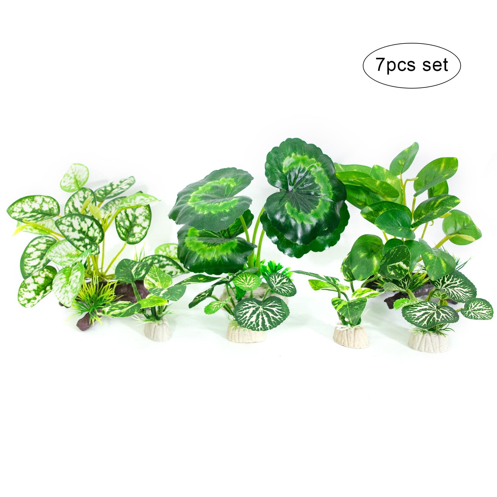 5Pack Tall Aquarium Plants - Reptile Habitat Plants Realistic Silk Fake ...