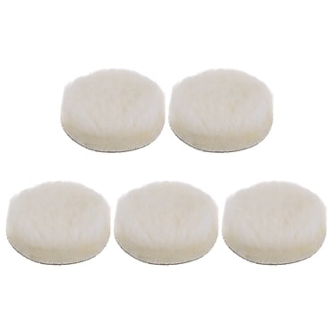 LotFancy 6 in 3 Wool Polishing Pads and 1 Hook and Loop Backing Pad Kit ...