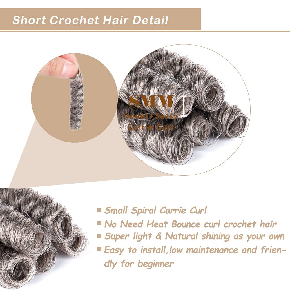 5Packs 10'' Toin Curl Short Crochet Hair Carrie Curl Crochet Braids For ...