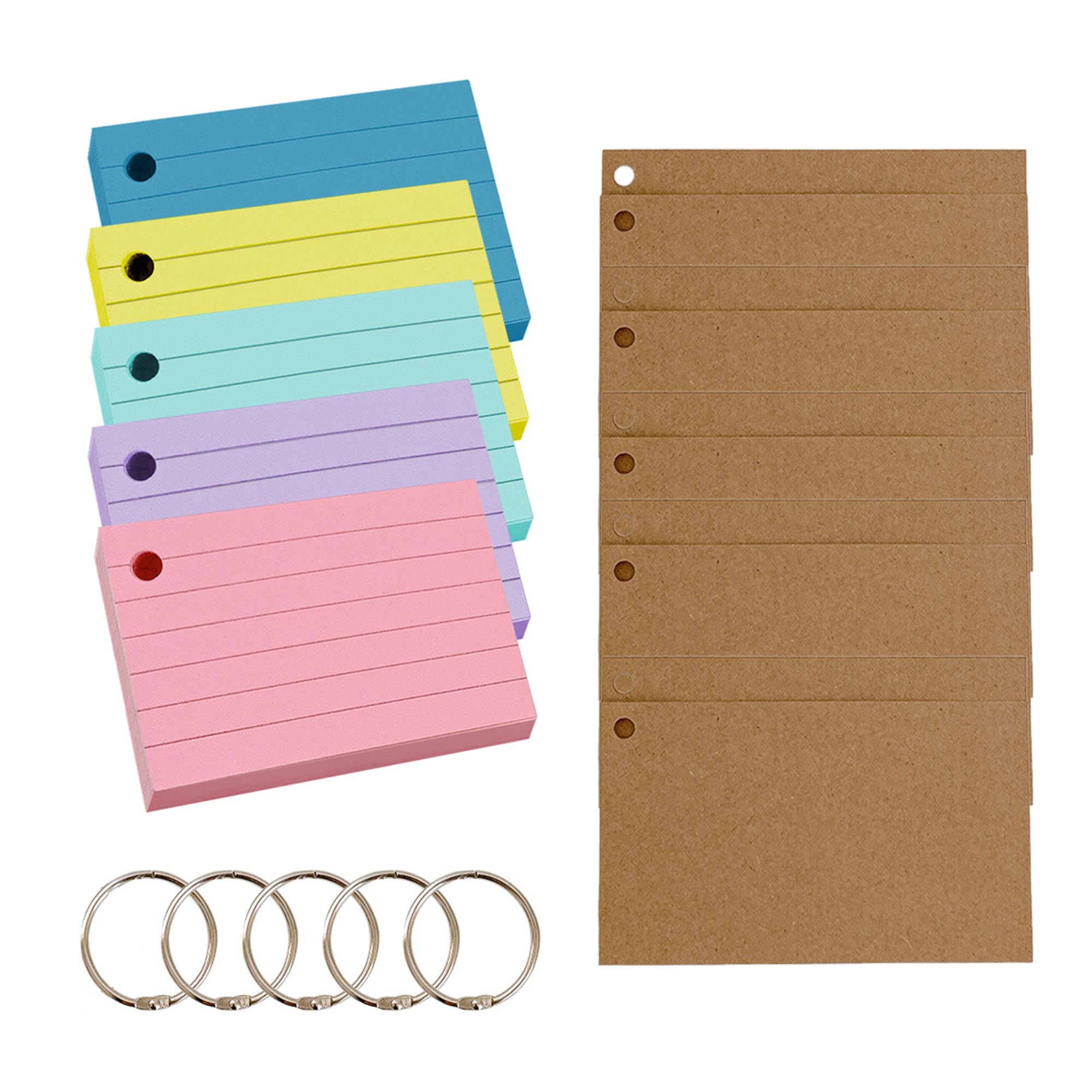 5Pads Binder Horizontal Line Memo Book Loose-Leaf Index Cards for Study ...
