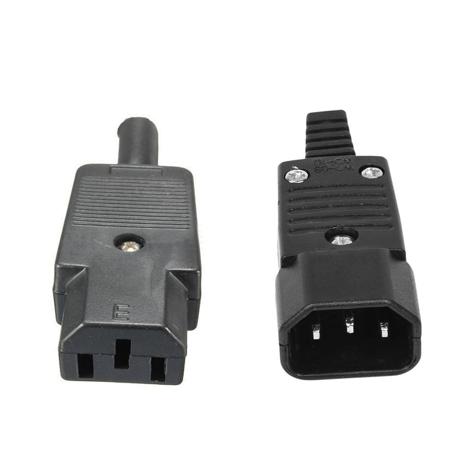 5Pair IEC 320 C14 Power Adapter Cable Plug Rewirable Connector Socket 3Pin Male &IEC 320 C13 ...