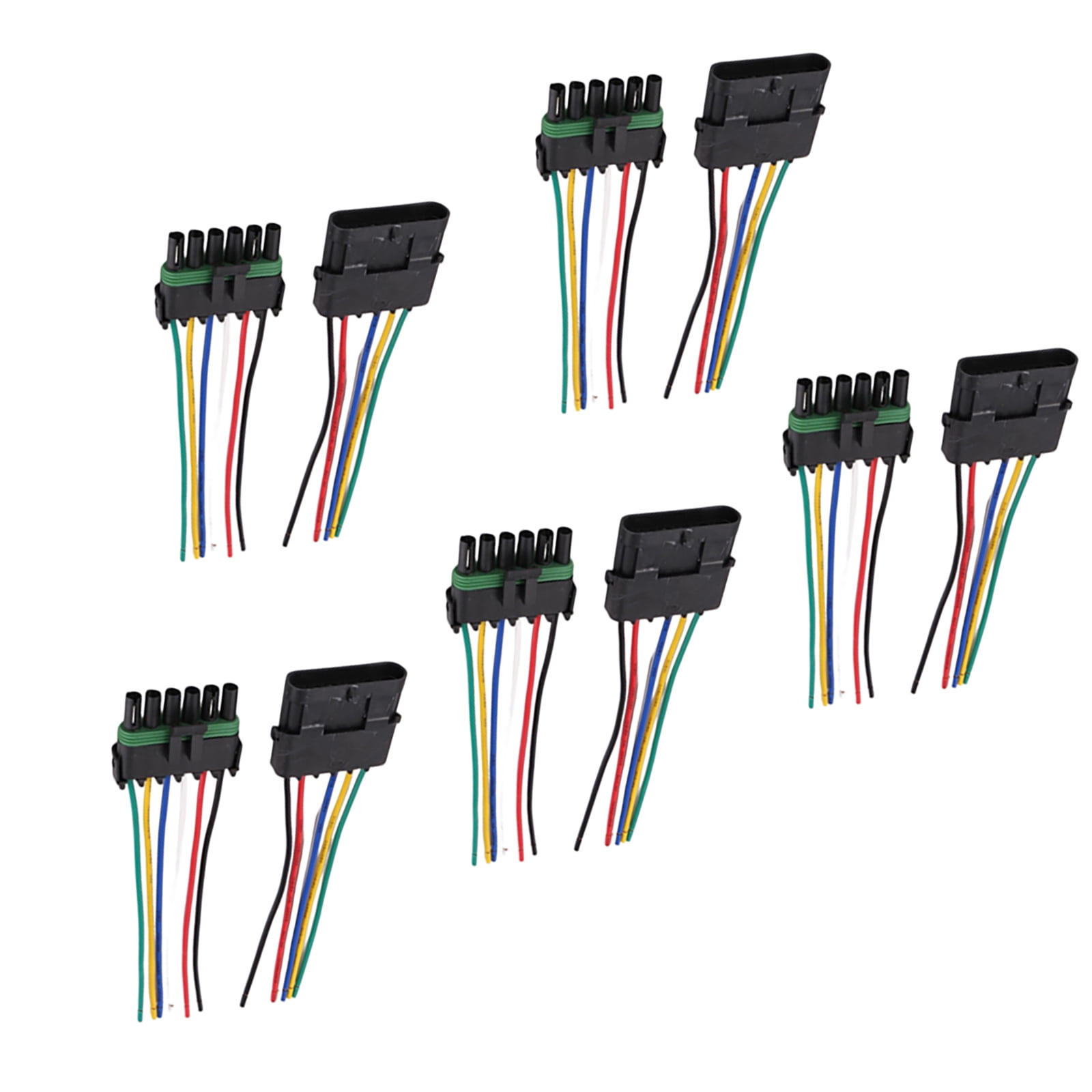 5Pair Male Female 16 AWG Assembled Weather Pack 6 Pin Sealed Connector ...