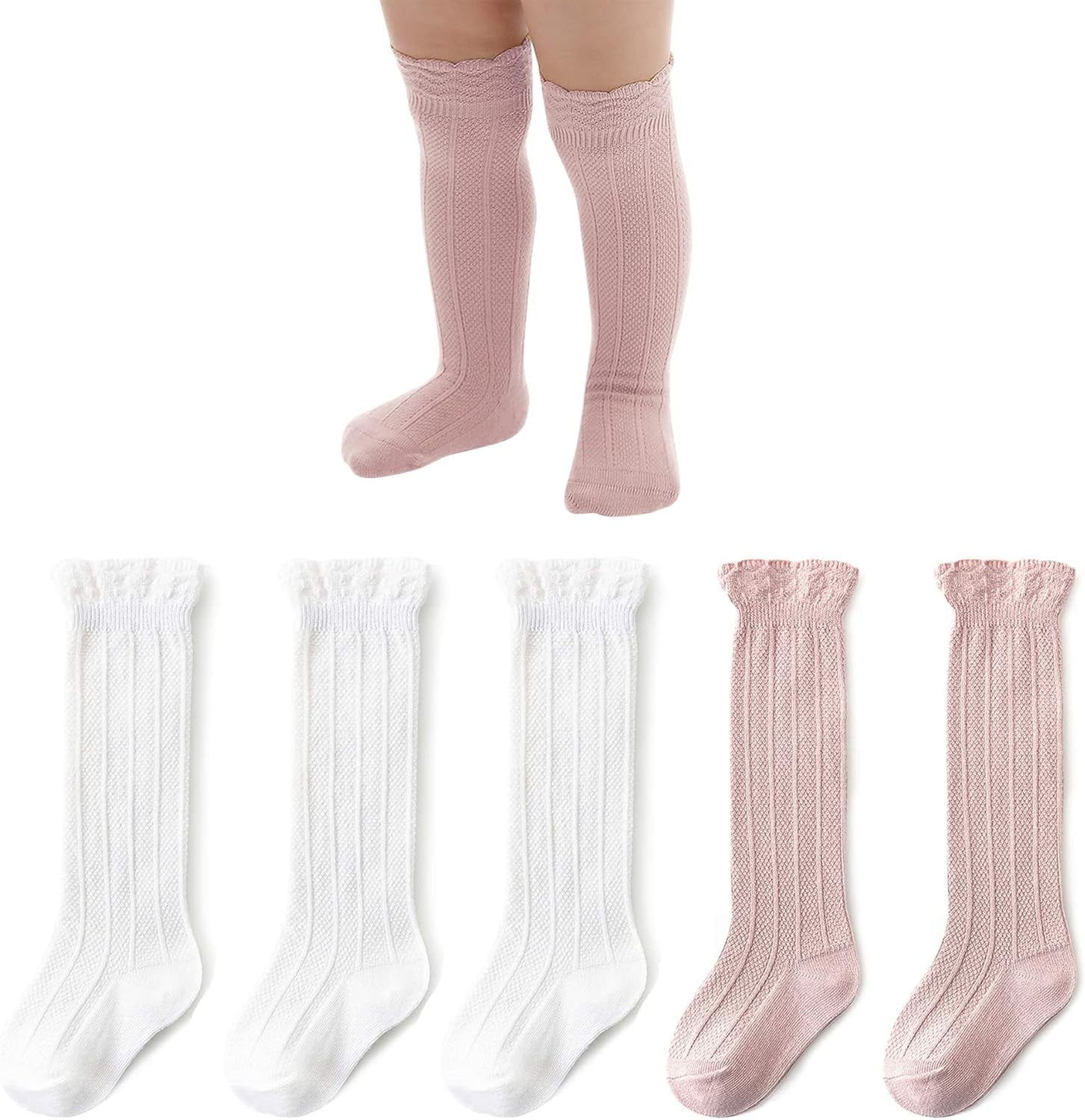 5Pairs Baby Knee High Socks Girls Tube Long Socks Boys Newborn Infants ...