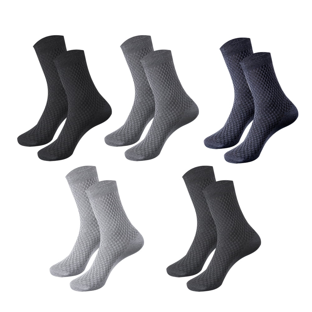 5Pairs Men Bamboo Socks, Casual Solid Color Soft Skin-friendly Bamboo ...