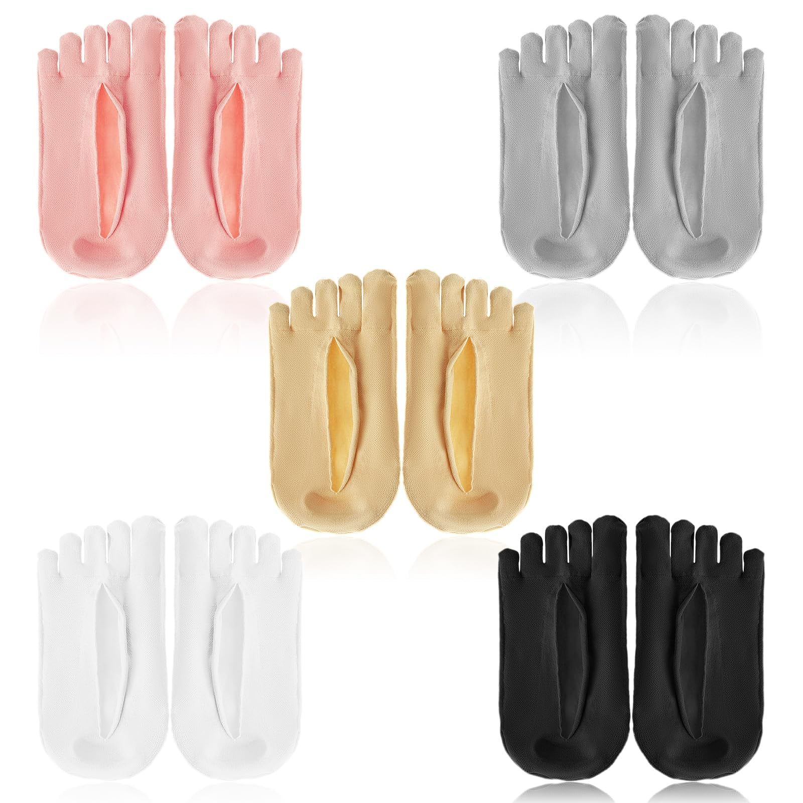 5Pairs Toe Socks, Five Finger Socks, Five Finger Orthopedic Compression ...