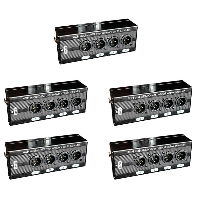 5Pc 4-Channel 3-Pin XLR Audio and over Network Cable Extender, DMX512 ...