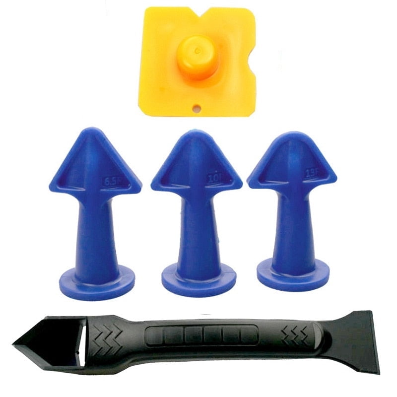 5Pc Caulking Nozzle Applicator Finishing Tool Spatula Plastic Glue ...