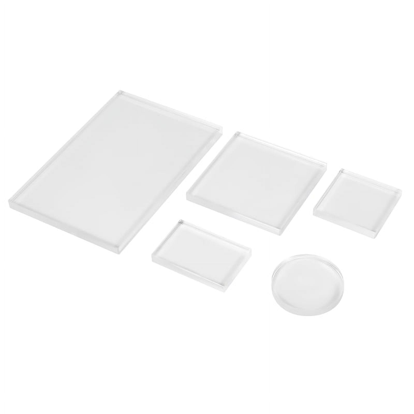 5Pc Clear Stamp Acrylic Block Set for Transparent Acrylic Stamp Pad DIY ...